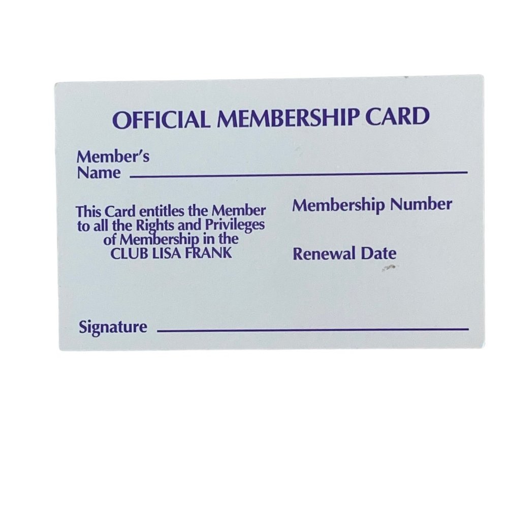 Htf Club Lisa Frank Membership Card - Official - Vint… - Gem